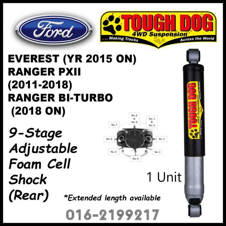 [Tough Dog] 9-Stage Adjustable Foam Cell Shock Ford Ranger Everest T6 ...