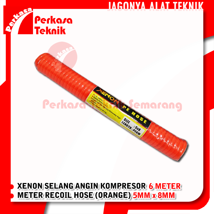 Selang Angin Kompresor 6M XENON (ORANGE) 8mmx5mm 6 Meter Recoil Hose ...