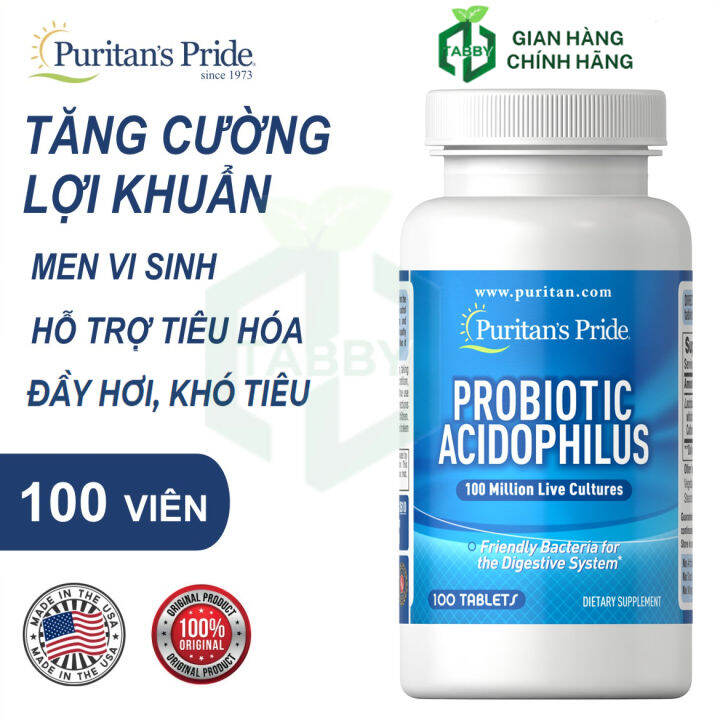 Viên uống men vi sinh lợi khuẩn Puritan's Pride Probiotic Acidophilus ...