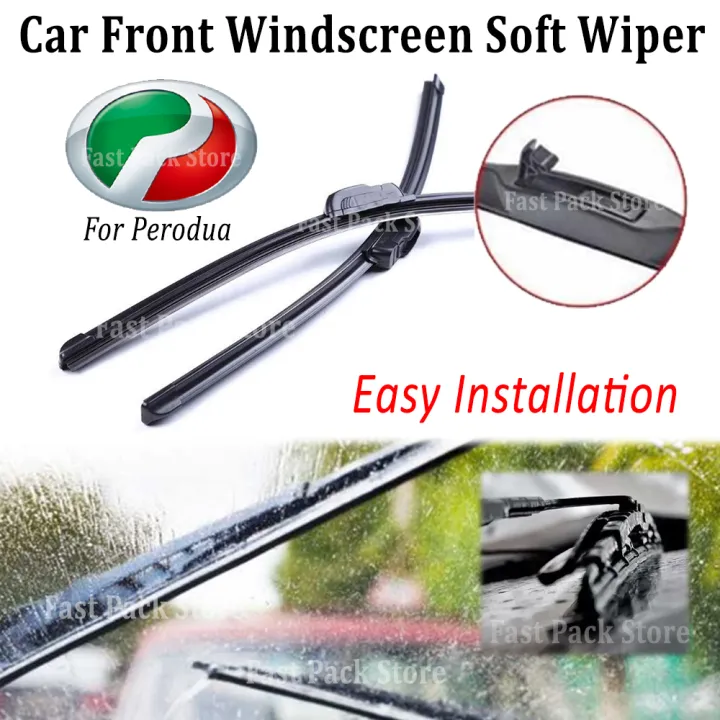 FOR PERODUA Soft Silicone Car Wiper Alza Myvi Axia Bezza Kenari Kembara Kancil Viva Aruz Soft ...