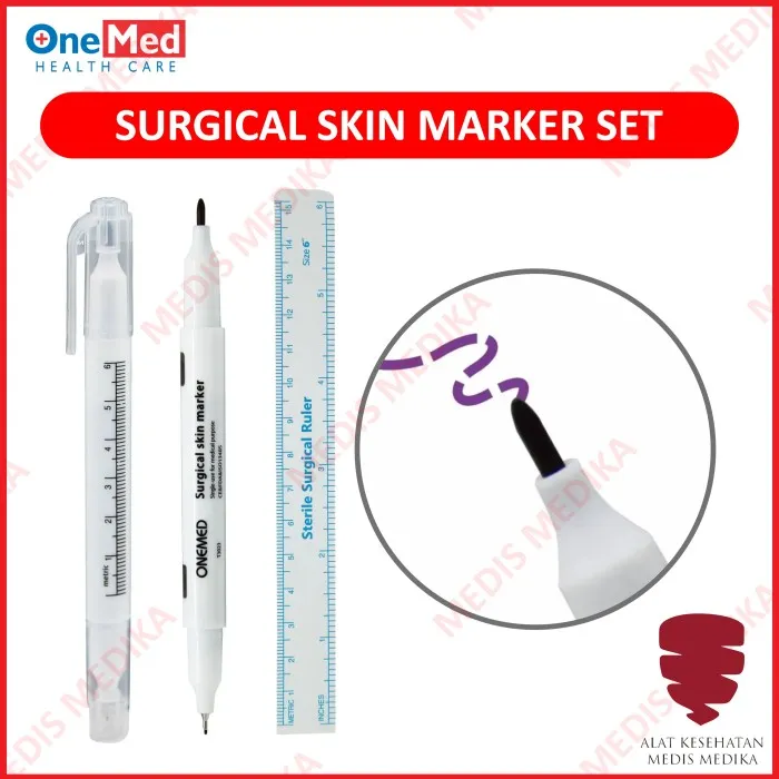 Surgical Skin Marker Set Onemed Pulpen Pen Ruler Spidol Kulit Penanda ...