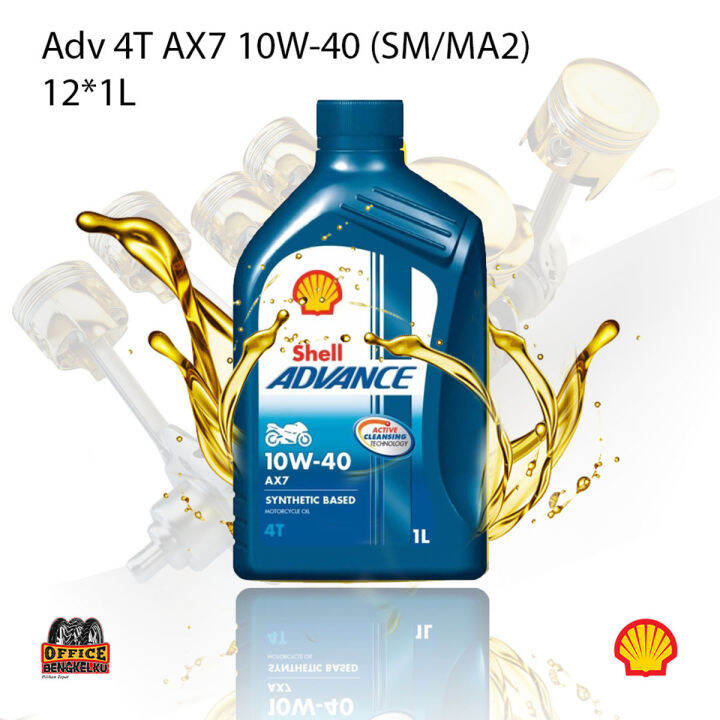 Oli Motor Shell Advance AX 7 Adv 4T AX7 10W-40 (SM/MA2) 1L | Lazada Indonesia