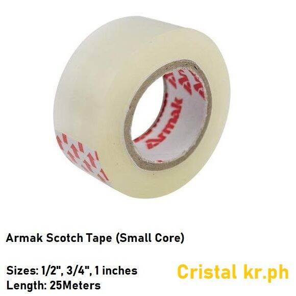 Clear Tape Armak Small Core 1/2", 3/4", 1" 25Meters Sold 5Rolls Per ...