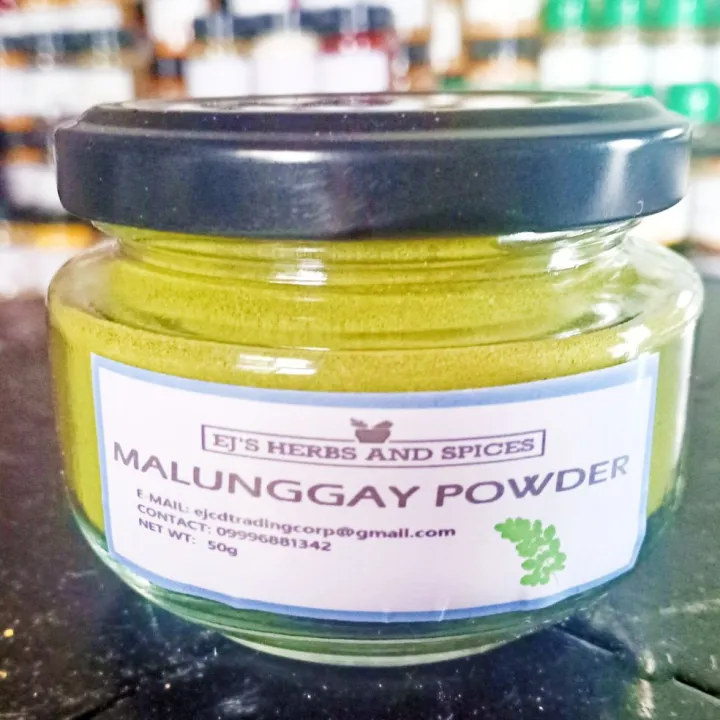 MALUNGGAY POWDER / MORINGA POWDER 50g in Round Glass Jar | Lazada PH
