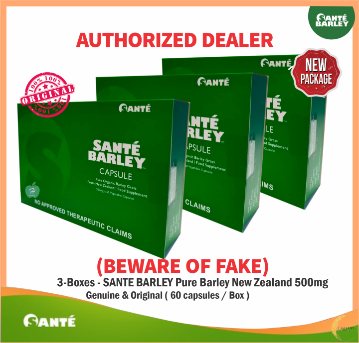 Sante Barley, 3 Boxes of Sante Barley Capsules, Barley Pure, grass, sante, barley, health ...