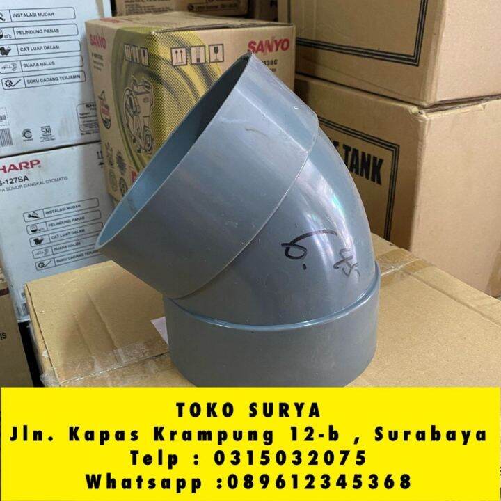 KENI 6" 45 derajat Fitting Pipa Belokan Elbow Keni Knee Keni 45 derajat PVC 6" DV MASPION ...