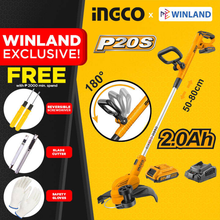 INGCO by Winland Cordless Lithium-Ion Grass Trimmer 20V CGTLI203285 ING ...