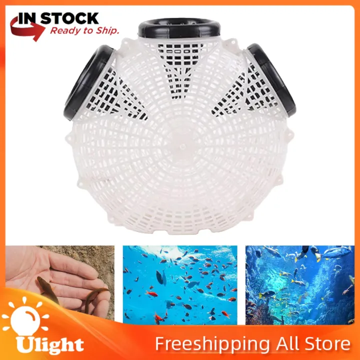 Ulight 3 Hole Shrimp Cage Bucket Baittrap Fishing Bait Trap Durable ...