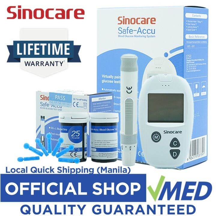 Sinocare Safe Accu Blood Glucose Monitor Glucometer Set and Strips ...