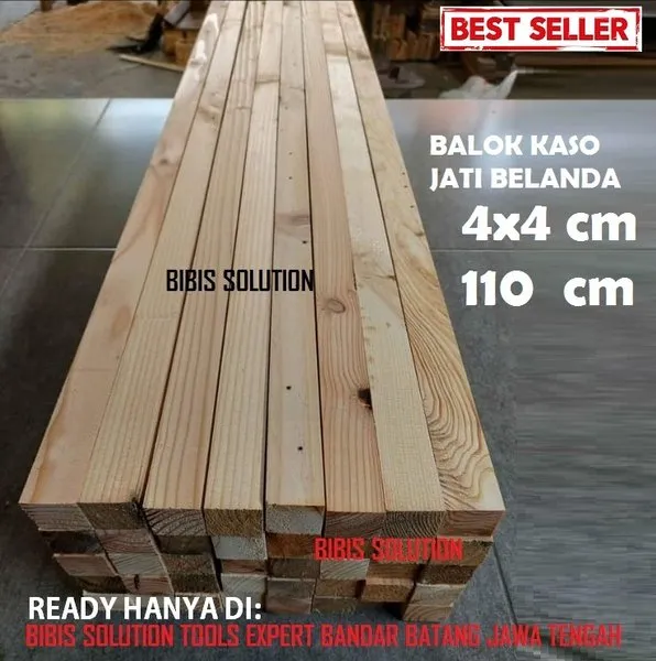 KASO KAYU JATI BELANDA BALOK JATI LONDO 4X4 PANJANG 110 CM SUDAH SERUT ...