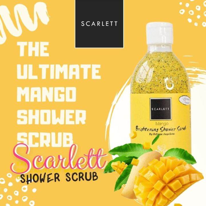 Scarlett Brightening Shower Scrub Mango - Sabun Scarlett Whitening ...
