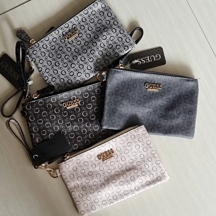 Guess Monogram Zip Around Wristlet Wallet - Grey | Lazada PH