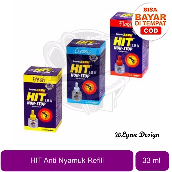 [ALL VAR] Hit Non Stop Refill Classic 33ml | Fresh 45H | Apple 45H | Alat Anti Nyamuk Elektrik ...