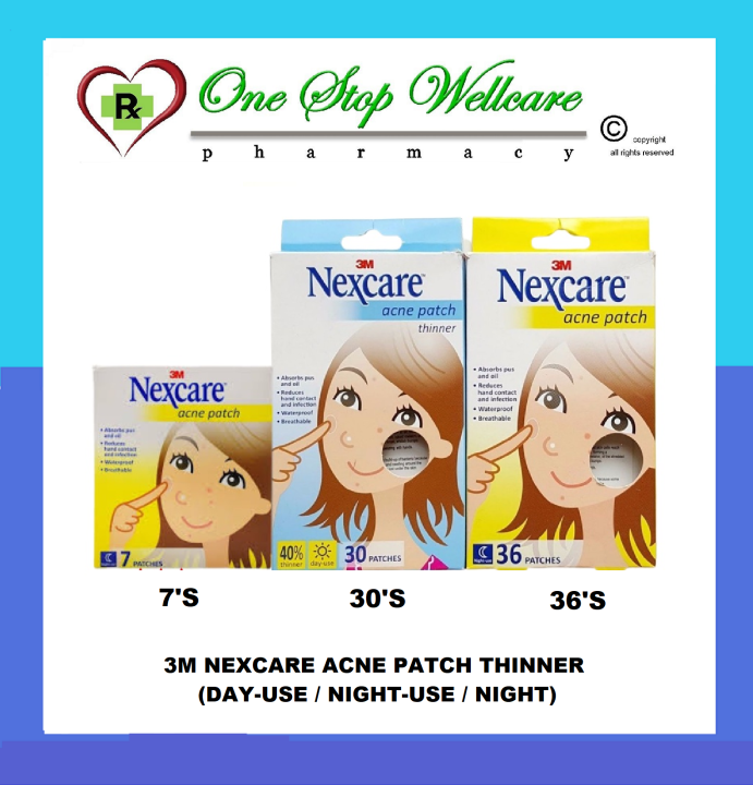 3M NEXCARE ACNE PATCH THINNER (DAY-USE 30'S / NIGHT-USE 36'S / NIGHT 7 ...