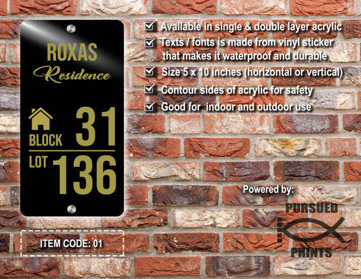 Customized House number Address Plate | Lazada PH