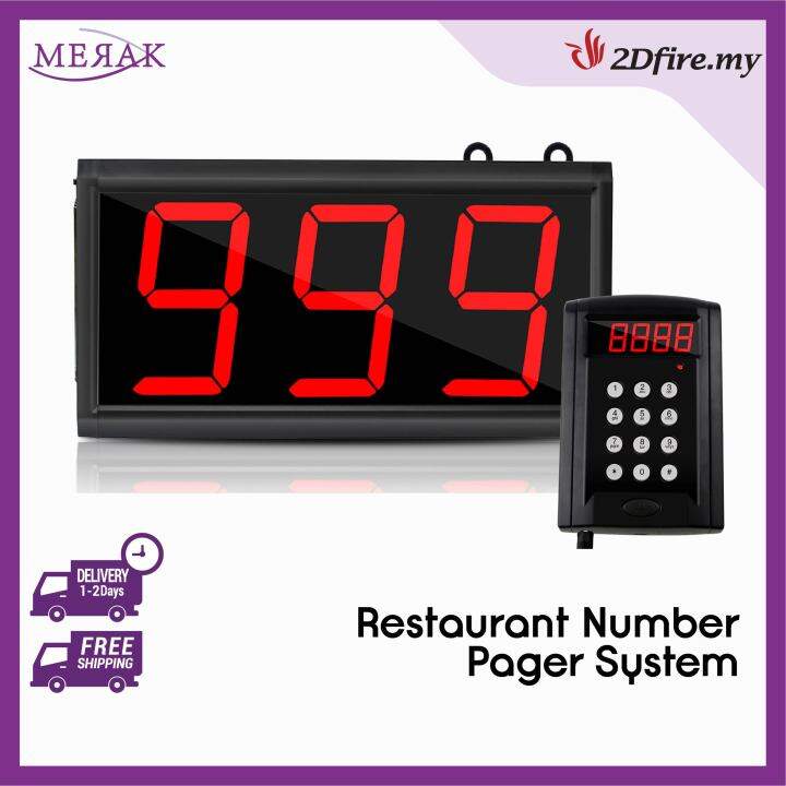 3 Digits Number Display Restaurant Pager System Service Caller Queue ...