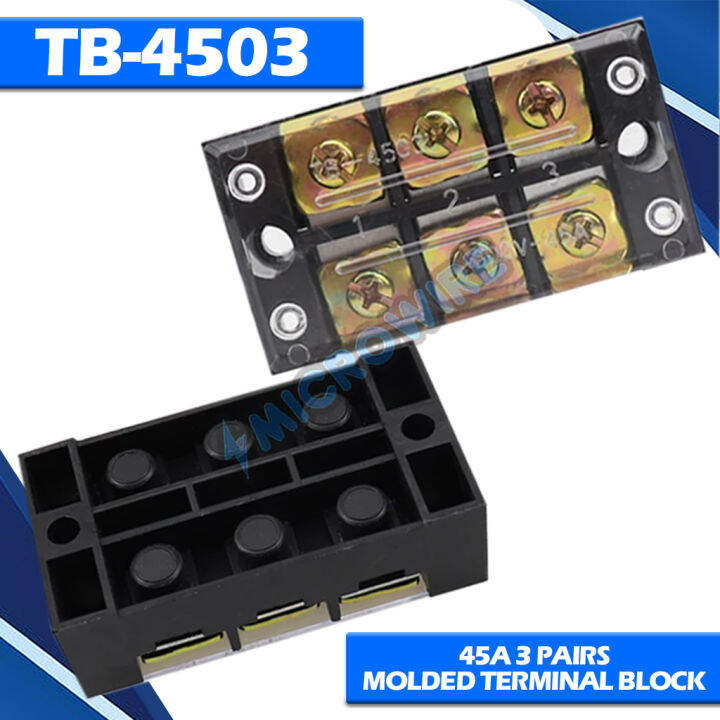 45A Terminal Block Molded Type Electrical TB-4503 45A 600V 3PIN | Lazada PH