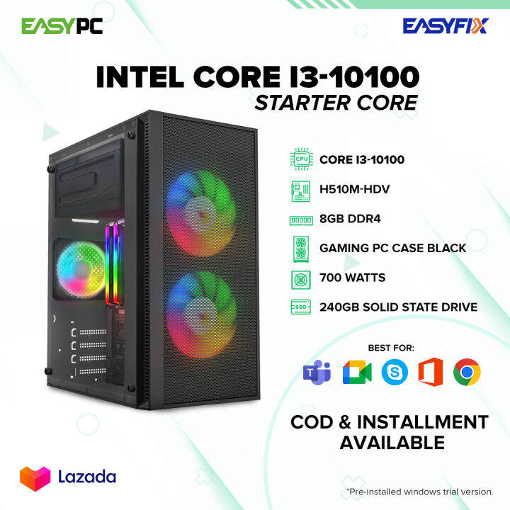 EasyPC | Easy Build INTEL I3 10TH GEN / H510-H410 / 8GB / 240GB / CASE ...