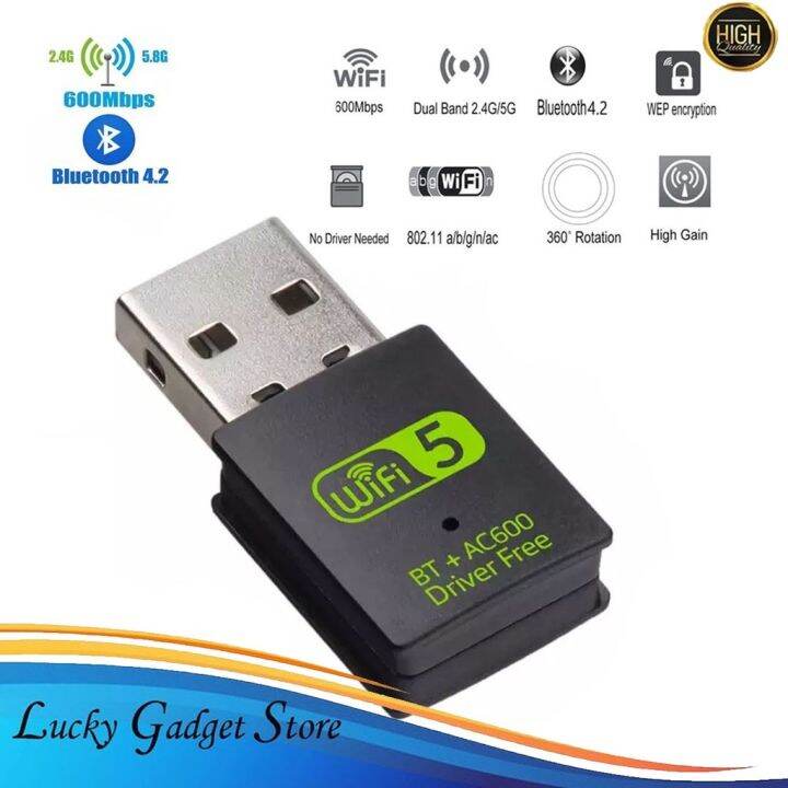 【Hot sale】 USB WiFi Bluetooth Adapter 600Mbps Dual Band 2.4/5Ghz ...