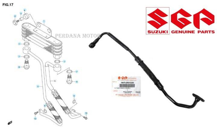 SELANG RADIATOR KIRI SATRIA FU ORIGINAL SUZUKI 16470-25G10-000 | Lazada ...