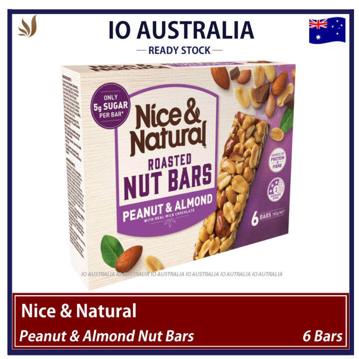 Nice & Natural Roasted Nut Bars Peanut Almond 192g X6 Bars | Lazada