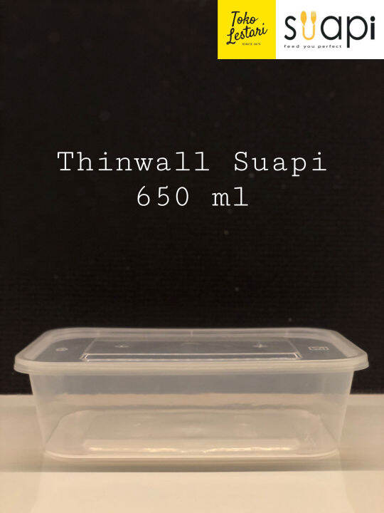 25 Pcs Thinwall 650 Ml Kotak Makan Plastik Thinwall Food Container
