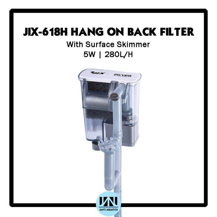 COD Aquarium Hang on Back HOB Filter JIX-618H Oxygen Filtration with Surface Skimmer | Lazada PH