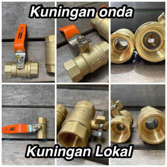 Stop Kran 1/2 3/4 1 Inch Ball Valve KUNINGAN Socket kran TEBAL AWET ...