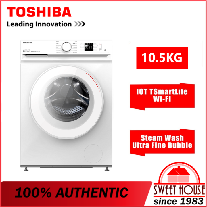 TOSHIBA 10.5KG Front Load Inverter Washer Washing Machine TW-BL115A2M(WK) With Ultra Fine Bubble ...
