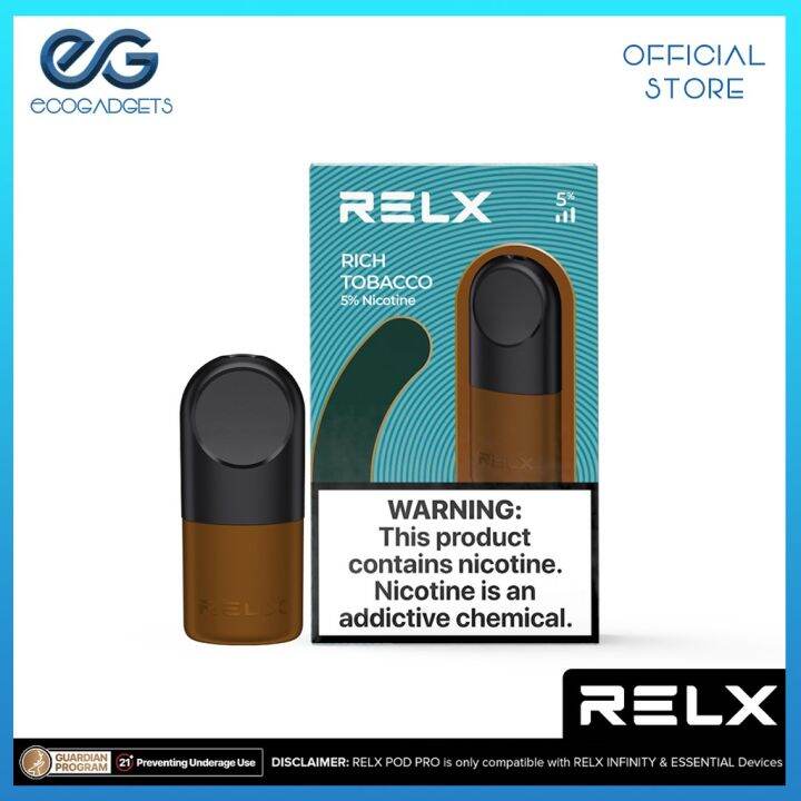 RELX Pod Pro RICH TOBACCO Flavor For RELX INFINITY Leak-Resistant Maze ...