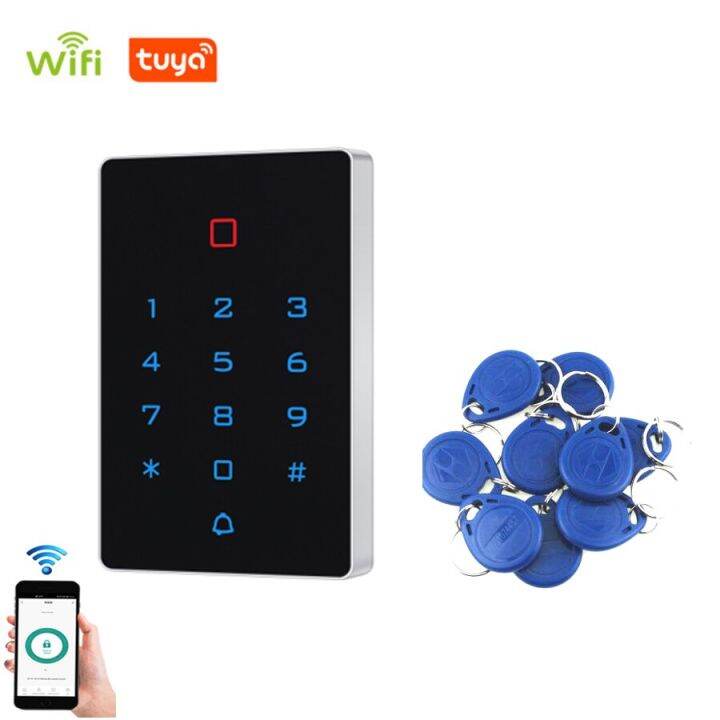T12 WIFI Tuya Smart Home 125KHZ Touch Screen Standalone Keypad RFID Door Entry Access Controller ...