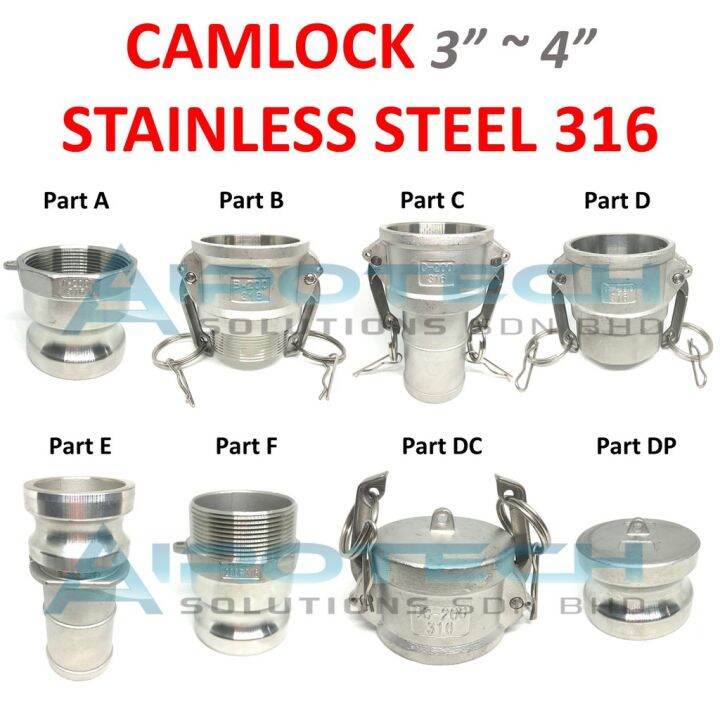 Stainless Steel 316 Camlock Coupling Lever Lock Coupling Size 3" ~ 4 ...