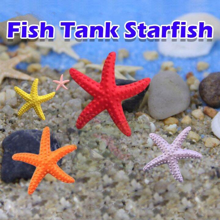 Fish Tank Decor Starfish Mini Aquarium Miniature Multicolor ...