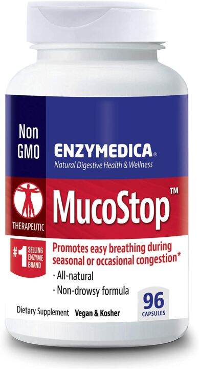 [PRE-ORDER] Enzymedica, MucoStop, Non-Drowsy Enzyme Support for ...