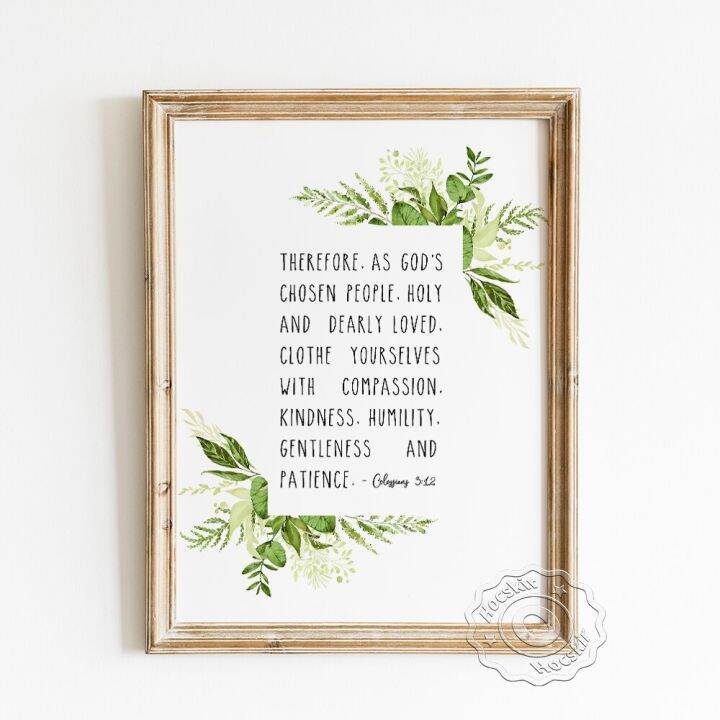 Christian Modern Picture Art Prints Poster, Scripture Quotes Floral ...