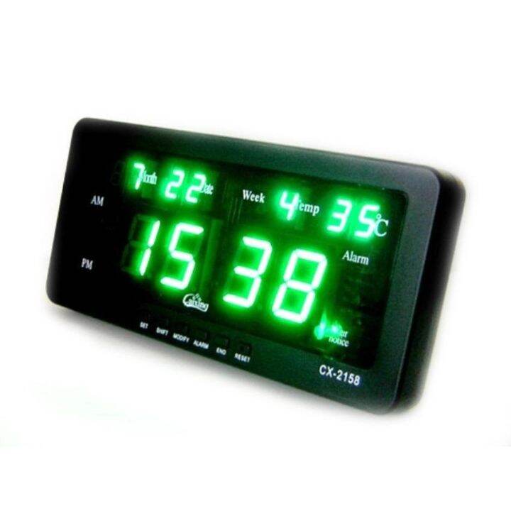 นาฬิกาดิจิตอลLED DIGITAL CLOCKแขวนผนัง/ตั้งโต๊ะ รุ่นCX-2158 ตั้งปลุก บอก วัน /เดือน /สัปดาห์ ...