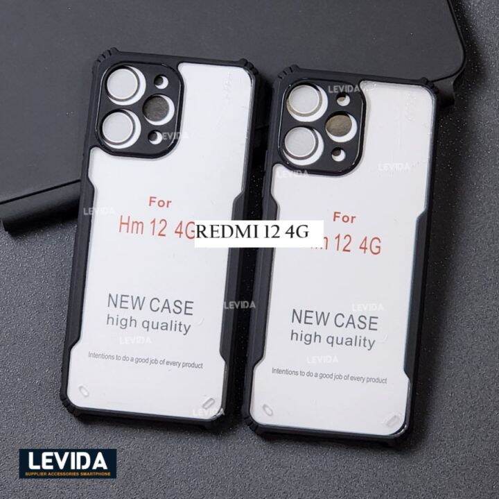 REDMI 12 REDMI NOTE 12 PRO 4G CASE HARDCASE BENING CLEAR FUSION BUMPER ...