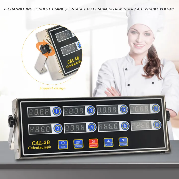 8 Channel Digital Timer, Kitchen Cooking Timing LCD Display Clock ...