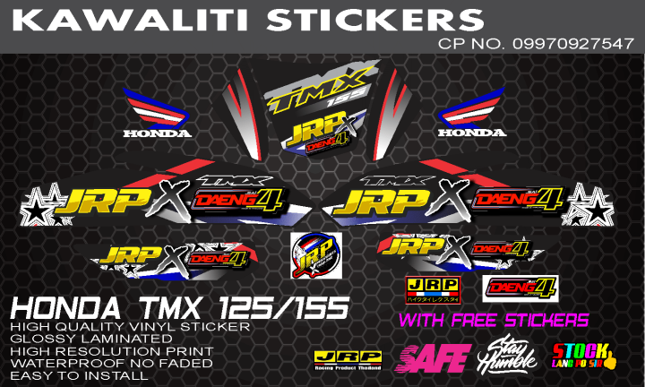 Honda TMX 125/155 JRP Decals Color Black | Lazada PH