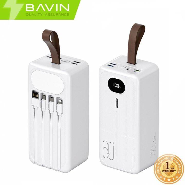 BAVIN PC033 60000mAh Powerbank Fast Charging 22.5W Output Type-C Micro ...