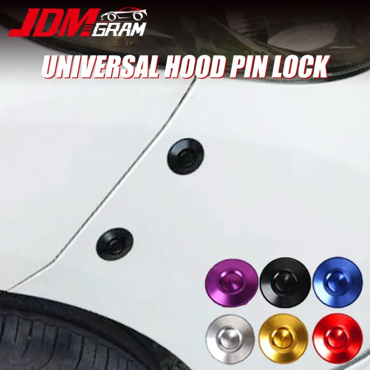 Universal Car Hood Pin Lock 22mm Aluminum Auto Push Button Clip Quick ...