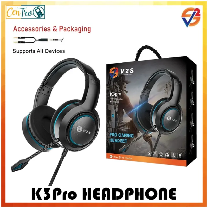 V2S K3pro Noise Cancelling Headphones with Mic Over Ear Wired Gaming ...