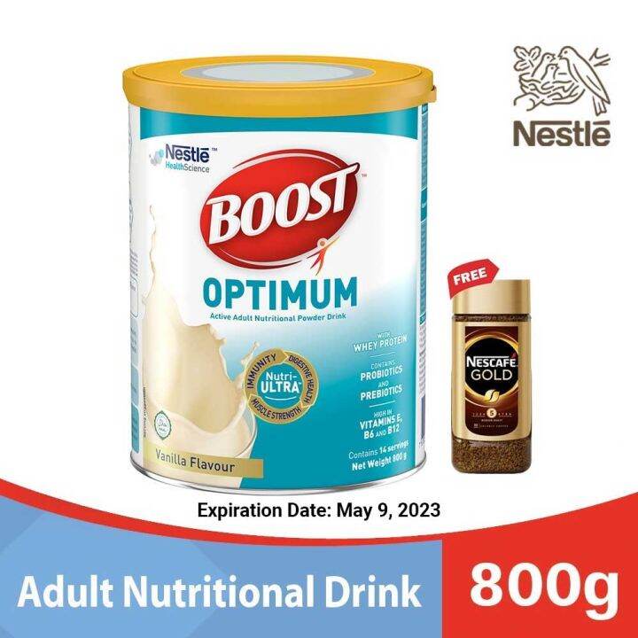 Adult Healthy Nestle Boost Optimum Vanilla Adult Milk Powder 800G With Nescafe Gold 100G | Lazada PH