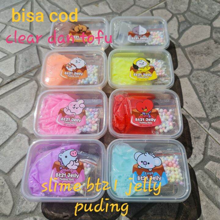 slime bt21 JELLY PUDING by JOY STORE23 200cc 2 warna clear dan tofu | Lazada Indonesia