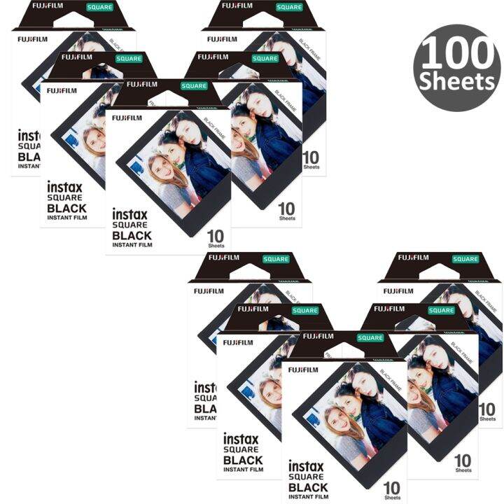 Fujifilm Instax Square Black Frame Film Photo Paper (10-100 sheets) For ...