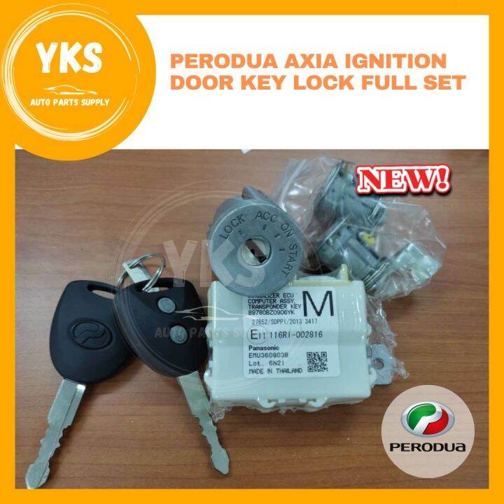 🔥ORIGNAL🔥 PERODUA AXIA IGNITION DOOR KEY LOCK FULL SET WITH IMMOBILIZER ...