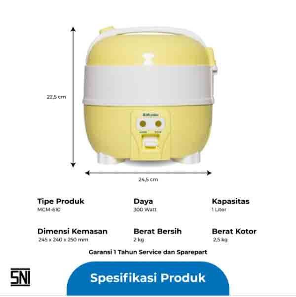 Miyako MCM-610 Magic Warmer Plus 1 Liter MCM610 / MCM 610 - KUNING 100% ...