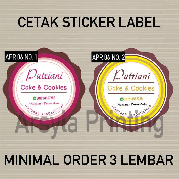 (APR 06) Isi 150Pcs/Lembar Cetak sticker chromo cutting bulat - sticker ...