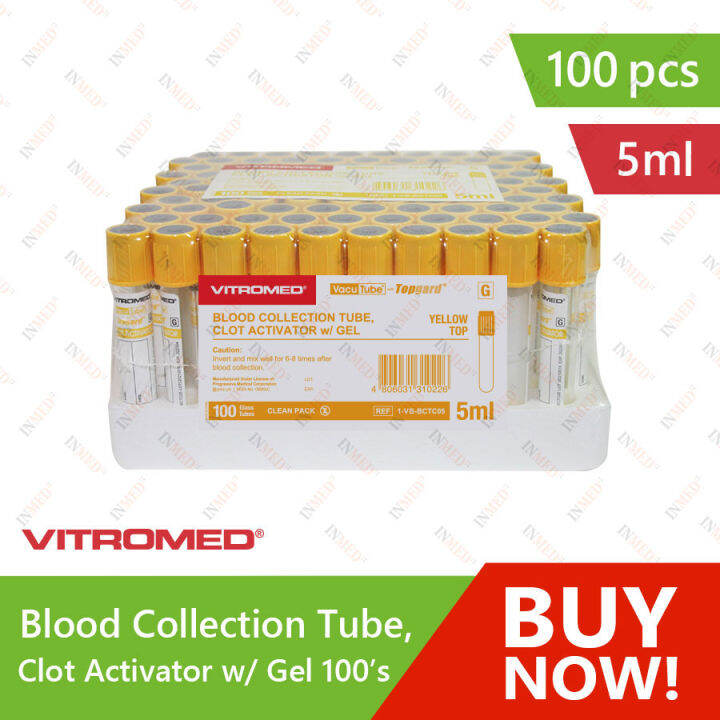 Vitromed Blood Collection Tube, Clot Activator w/ Gel 5ml 100s | Lazada PH