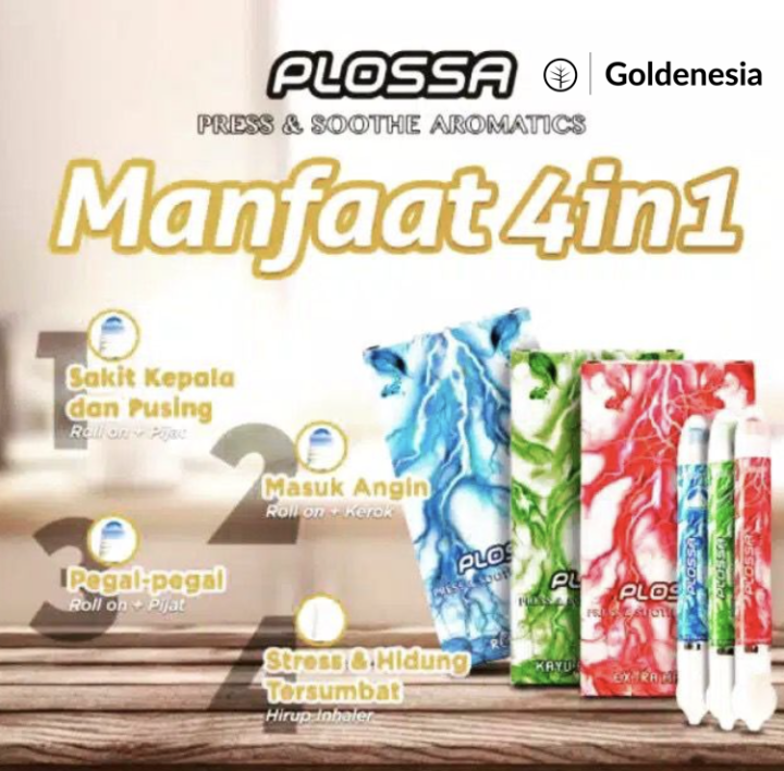 Plossa Minyak Angin Aromatherapy Inhaler 4 in 1 Roll on Plus Inhaler ...